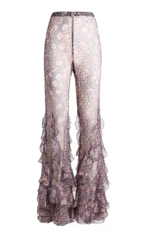Etro Patterned Silk Flared Pants - Multi