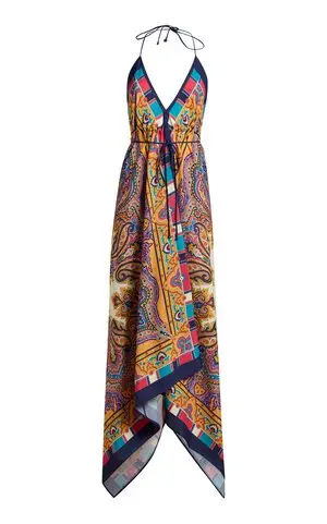 Etro Printed Crepe De Chine Midi Dress - Multi