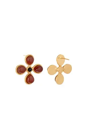 Sylvia Toledano Gold Plated Pansy Earrings