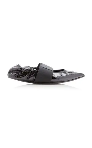 Givenchy Crush Patent Leather Ballet Flats - Black