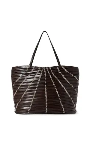 THE ROW Small Alba Woven Lambskin Tote Bag - Brown