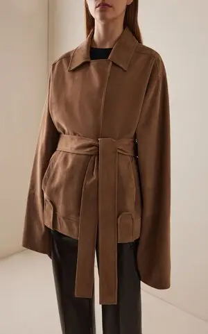 Khaite Alder Belted Suede Jacket
