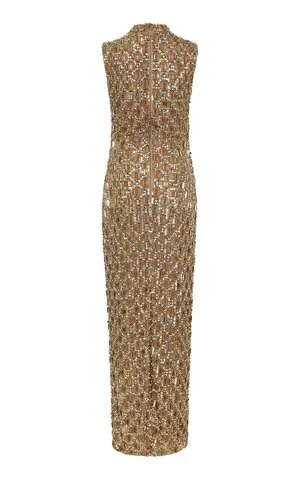 Rachel Gilbert Sinclair Embellished Column Gown