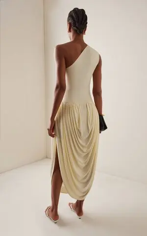 Brandon Maxwell Exlcusive The Mila Draped Jersey Midi Dress