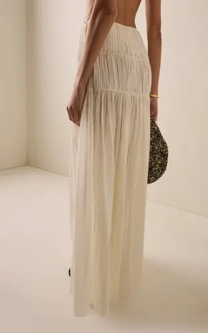 MORE NOIR Dani Cotton-silk Voile Maxi Skirt