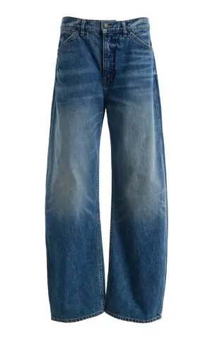 NILI LOTAN Tribeca Stretch Mid-rise Barrel-leg Jeans - Blue
