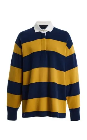 NILI LOTAN Rashida Wool-cashmere Rugby Sweater - Stripe