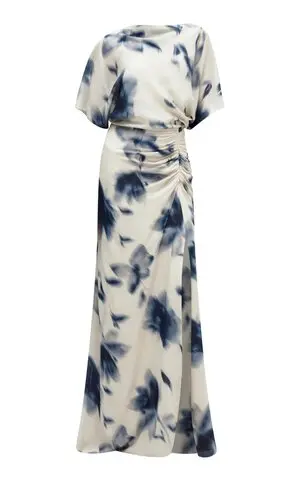 Amsale Floral-print Gauze Dress