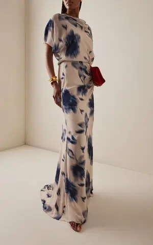 Amsale Floral-print Gauze Dress