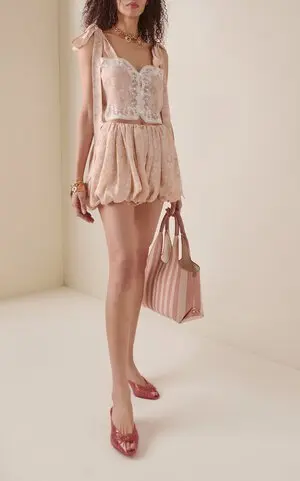 Chloé Lace-trimmed Silk Charmeuse Tank Top
