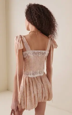 Chloé Lace-trimmed Silk Charmeuse Tank Top