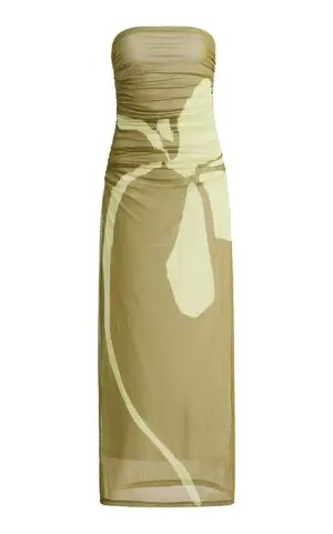 Significant Other Sura Strapless Gathered Maxi Dress - Olive