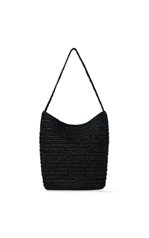 THE ROW Alma Raffia Shoulder Bag - Black