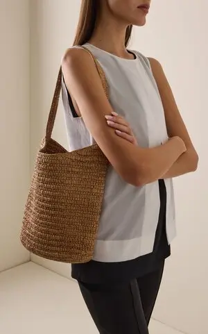 THE ROW Alma Raffia Shoulder Bag - Neutral