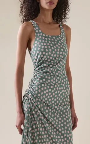 Alaïa Gathered Jersey Maxi Dress