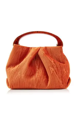 Dries Van Noten Moiré Clutch With Resin Handle - Orange