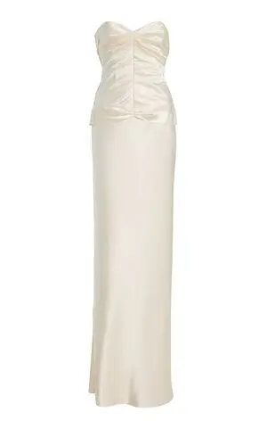 Anna October Clementine Satin Maxi Dress - Ivory