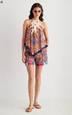 Etro Printed Twill Shorts