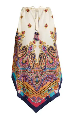 Etro Printed Twiill Halter Top