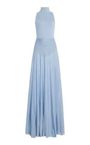AMIYA Sirena Mock Neck Silk-blend Skirt Set