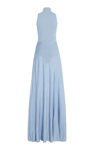 AMIYA Sirena Mock Neck Silk-blend Skirt Set