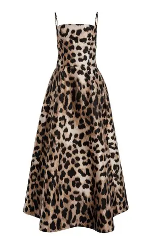 Givenchy Leopard Print Ruffled Midi Dress - Animal