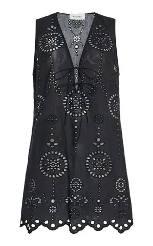 Matteau Broderie Anglaise Cotton Tie Mini Dress