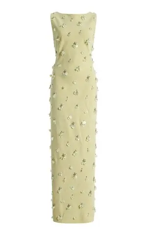 Simkhai Claudia Embellished Crepe Midi Dress - Yellow