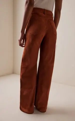 Gabriela Hearst Amoret Suede Straight-leg Jeans
