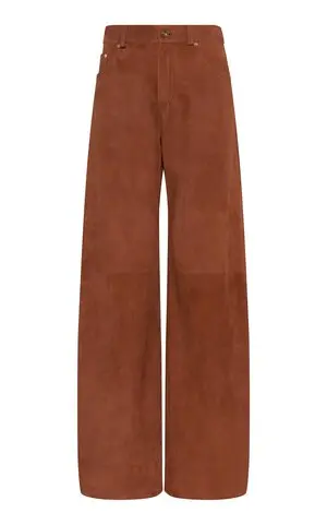 Gabriela Hearst Amoret Suede Straight-leg Jeans