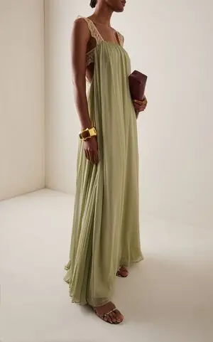 DE LA VALI Exclusive Carmela Chiffon Maxi Dress