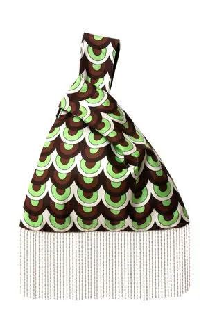 MÉLISSE The Mosaic Silk Knot Bag - Green
