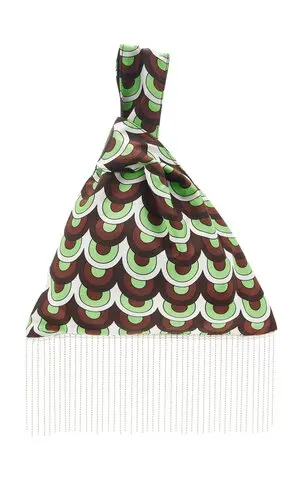 MÉLISSE The Mosaic Silk Knot Bag - Green