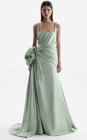 Rachel Gilbert Orta Draped Ball Gown