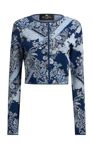 Etro Patterned Knit Cardigan - Blue