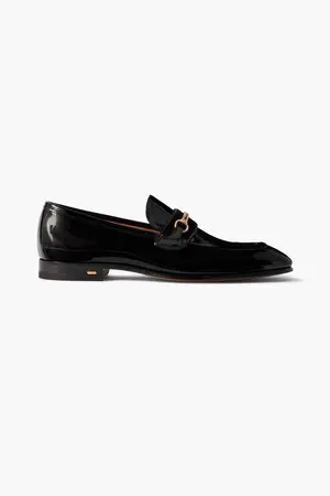 TOM FORD Bailey Chain-embellished Patent Leather Penny Loafers