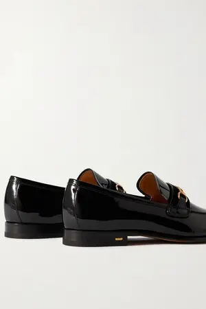 TOM FORD Bailey Chain-embellished Patent Leather Penny Loafers