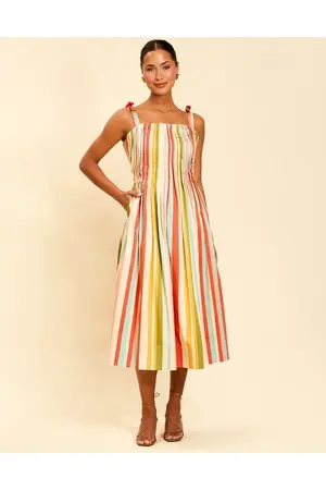 Mestiza New York Anais Pintuck Midi Dress - Stripe