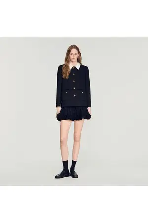 Sandro Jacket With Contrast Collar