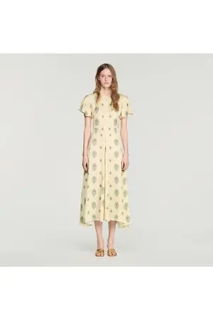 Sandro Paisley Print Maxi Dress