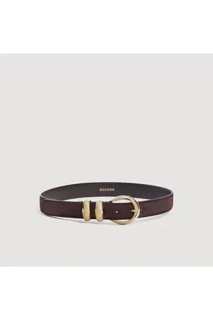 Sandro Suede Leather Belt - Natural