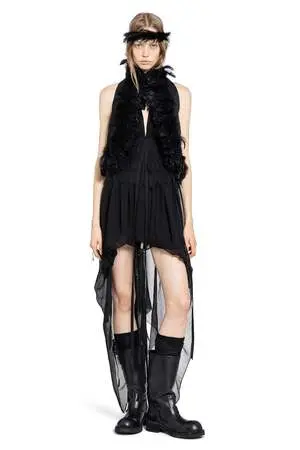 ANN DEMEULEMEESTER Dory Top In Silk Voile Crepon And Lace - Black