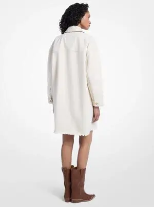 Michael Kors Oversized Frayed Denim Jacket