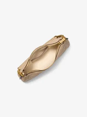Michael Kors Nolita Medium Pebbled Leather Chain Pochette - Natural