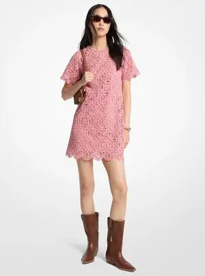 Michael Kors Crochet Cotton Mini Dress - Pink