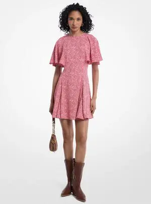 Michael Kors Printed Satin Crepe Mini Dress
