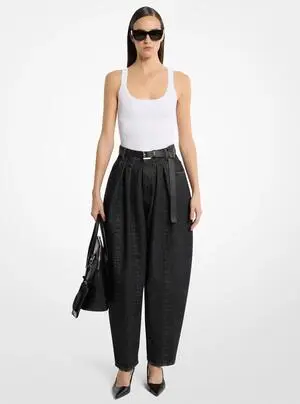 Michael Kors Courtney Pleated Denim Barrel Jeans