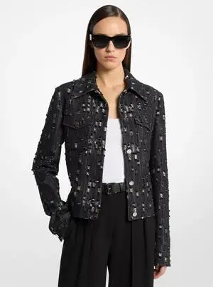 Michael Kors Frayed Denim Jacket
