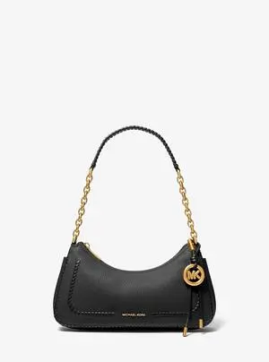 Michael Kors Nolita Medium Whipstitched Pebbled Leather Chain Pochette - Black