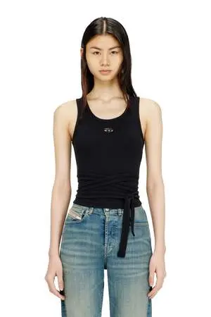 DIESEL® Crop Top With Wrap-around Laces - Black
